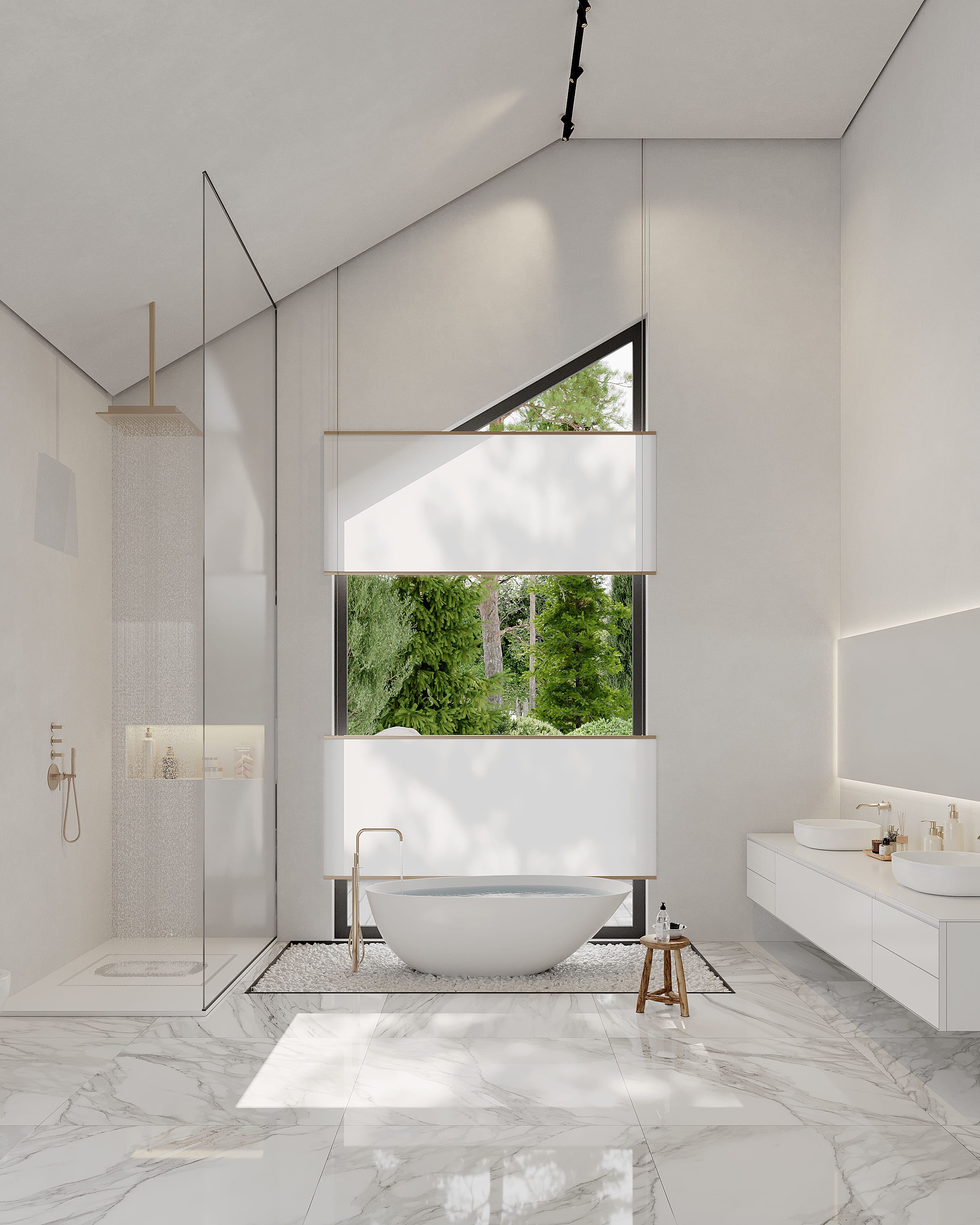 Bathroom with panoramic windows